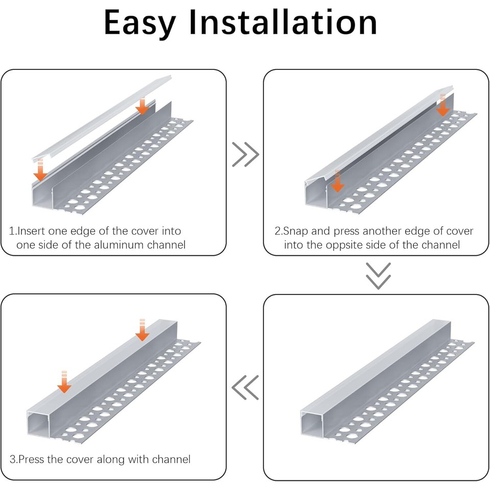 LED Strip Aluminum Channel Trimless Recessed Drywall LED Profile fr ...