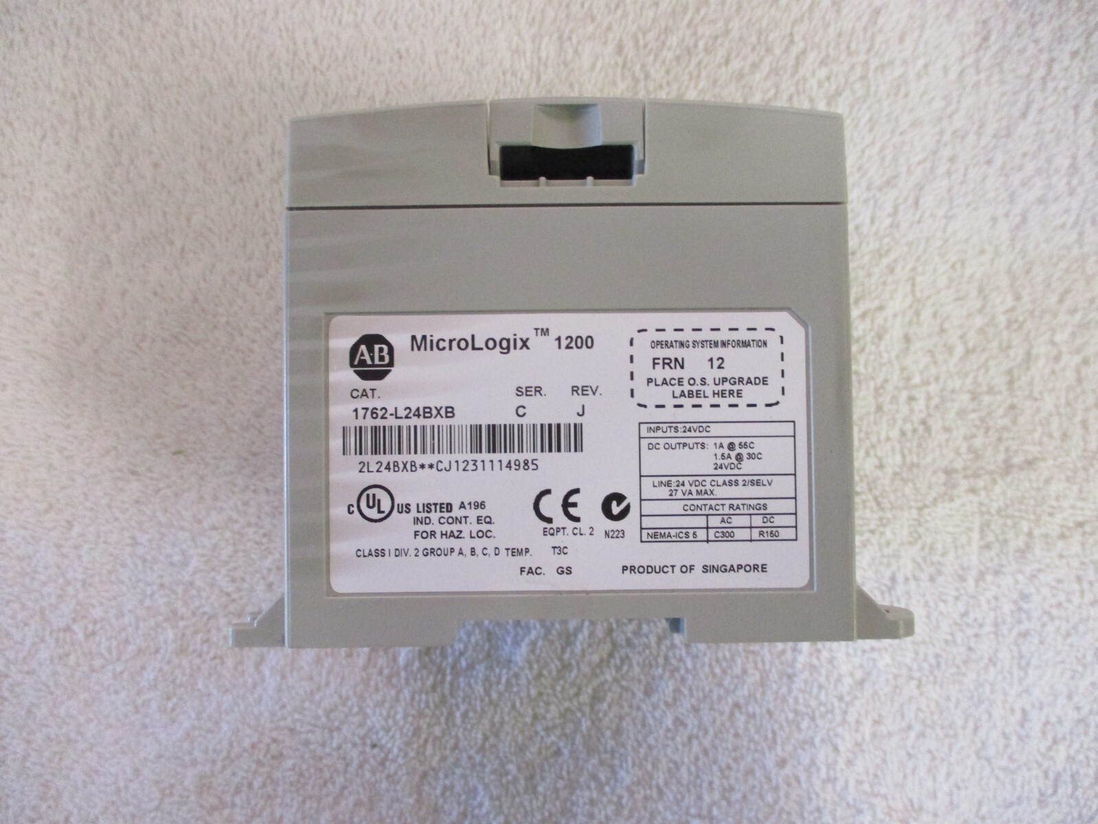 Allen Bradley MicroLogix 1200 PLC Controller 1762-L24BXB Ser C Rev J ...