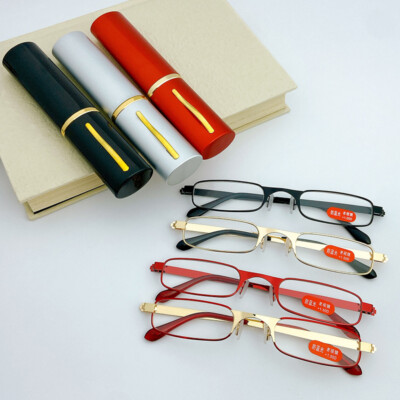 Portable Presbyopic Glasses Reading Glasses Small Compact with Pen Tube ...