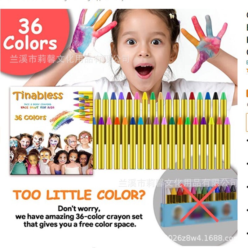 Face Paint Crayons for Kids 36 Jumbo 3.25" Face Body Painting Makeup ...