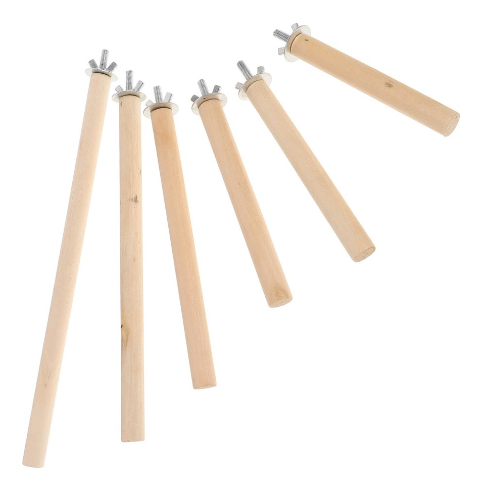 6 Pcs Solid Wood Station Pole Bird Perch Toy Perches for Cockatiels | eBay