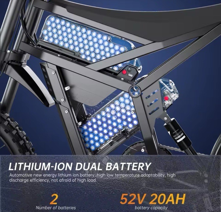 Surron Style 25” Race Electric Bike 52V 2000W Dual Battery & LCD Screen ...