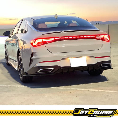 Fits 21-24 Kia K5 GT-Line Carbon Fiber Print Rear Bumper Lip Diffuser ...