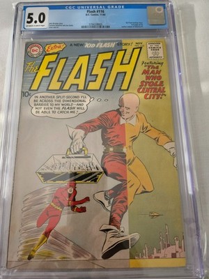 FLASH #116 CGC 5.0 OWTW PAGES 1960 KID FLASH BACKUP STORY | eBay