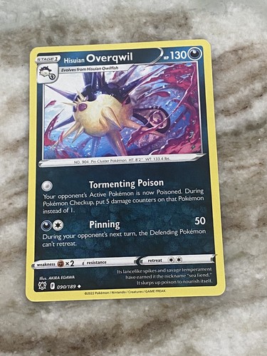 Hisuian Overqwil 090/189 Regular Astral Radiance Pokemon Card Uncommon ...