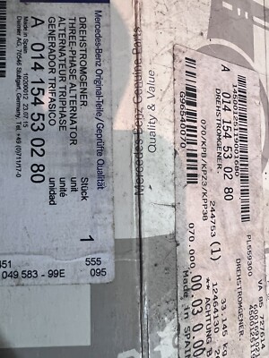 MERCEDES Alternator Generator 0141545302 New Oem | eBay