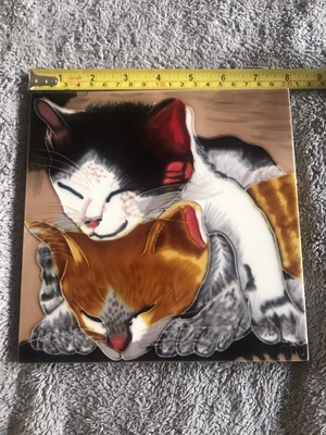 PING textured cat kitten tile kitchen trivet or wall hanging | eBay