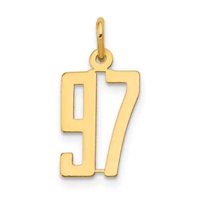 14k Small Elongated Number 97 Charm | eBay