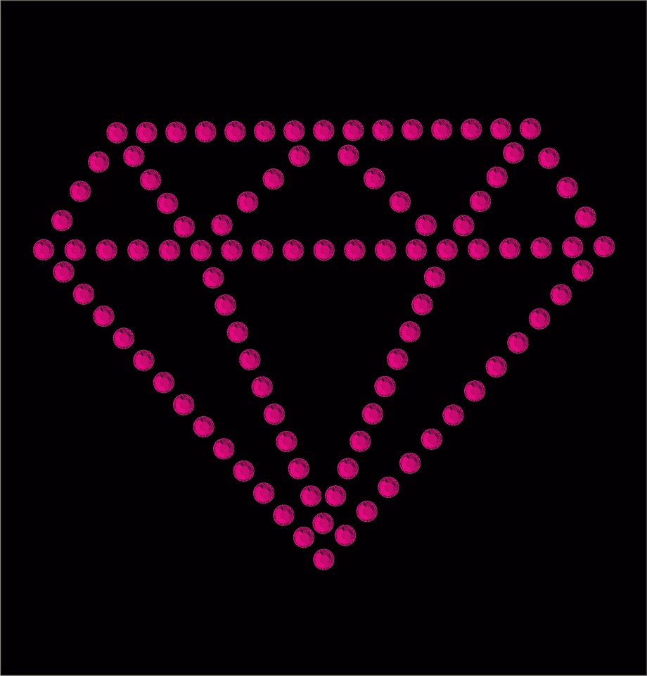 9x 75mm Diamond Outline iron on Rhinestone Transfer crystal hotfix ...