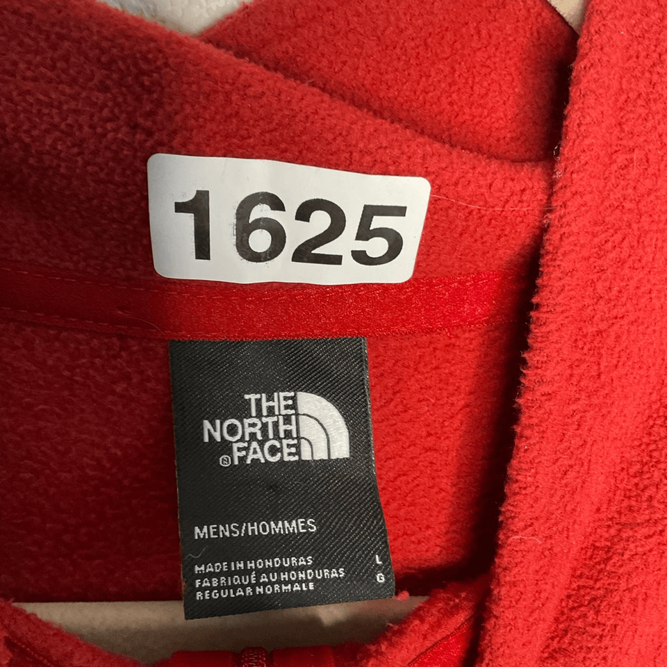 North Face Jacket Mens Large Red Fleece 1/4 Zip Mock Neck Pullover ...