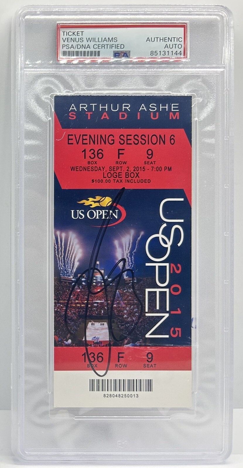 Venus Williams Signed 2015 US Open Ticket Stub Vs. Serena Autographed ...