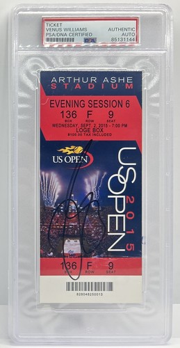 Venus Williams Signed 2015 US Open Ticket Stub Vs. Serena Autographed ...