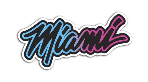 Miami Heat Sticker Basketball Decals NBA City Edition Vice Versa | eBay