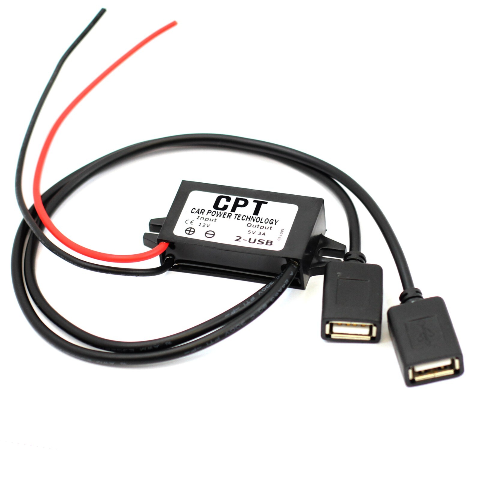 DC 12V to 5V 3A 15W Step down USB Converter Regulator Adapter For Car ...