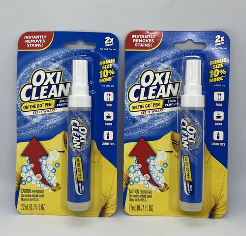 2 Ct Oxi Clean 0.74 Oz Stain Remover On The Go Pen For Food Drink ...