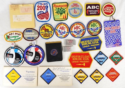 Vtg Bowling Patches ABC Champion Triplicate Awards MO Diamond Awards | eBay
