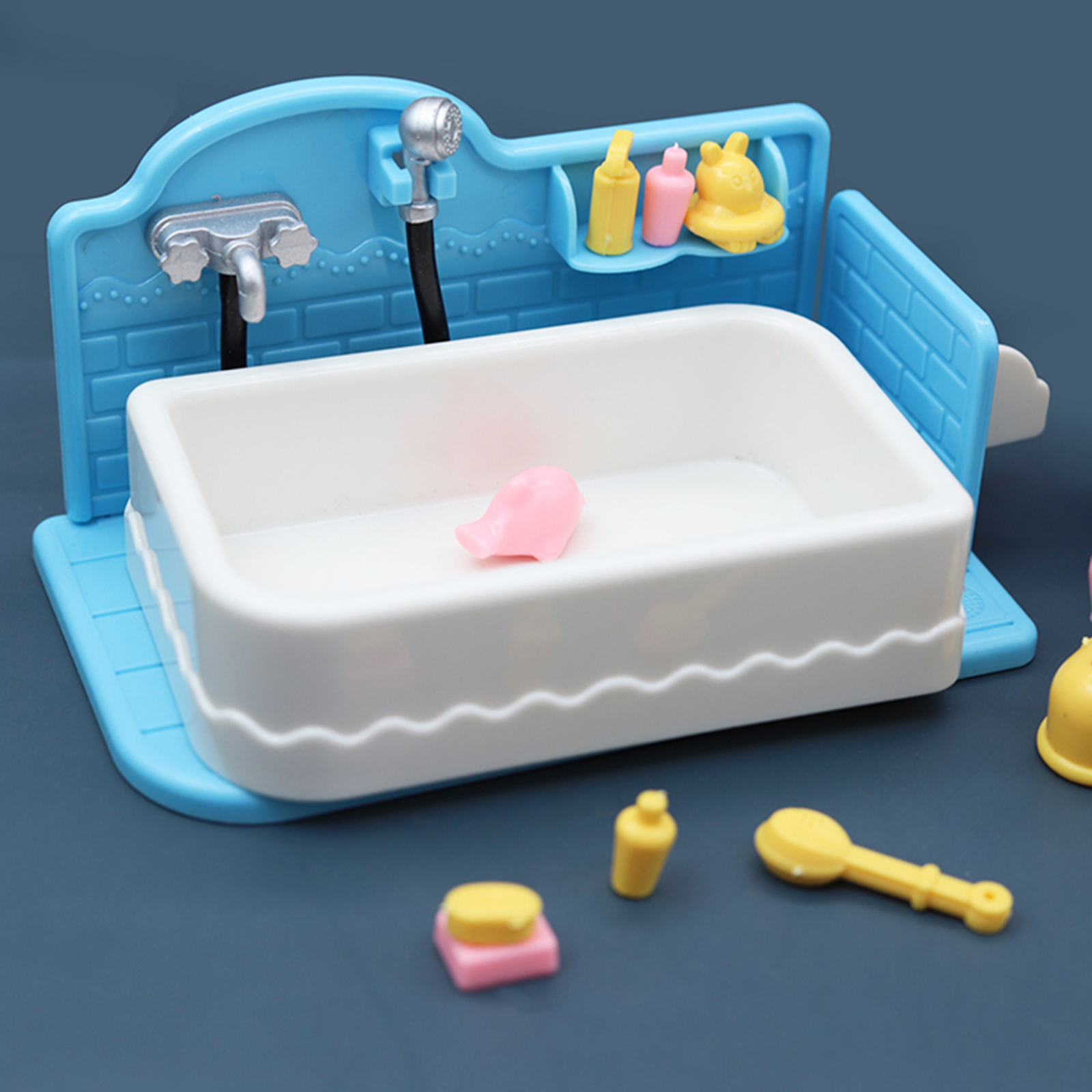 1 Set Bathroom Toy Model Anti-crack Decorative Bathroom Wash Basin Toy ...