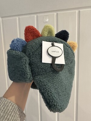 John Lewis Boys Dinosaur Spike Borg Trapper Hat - Green Age 3-5 Years ...