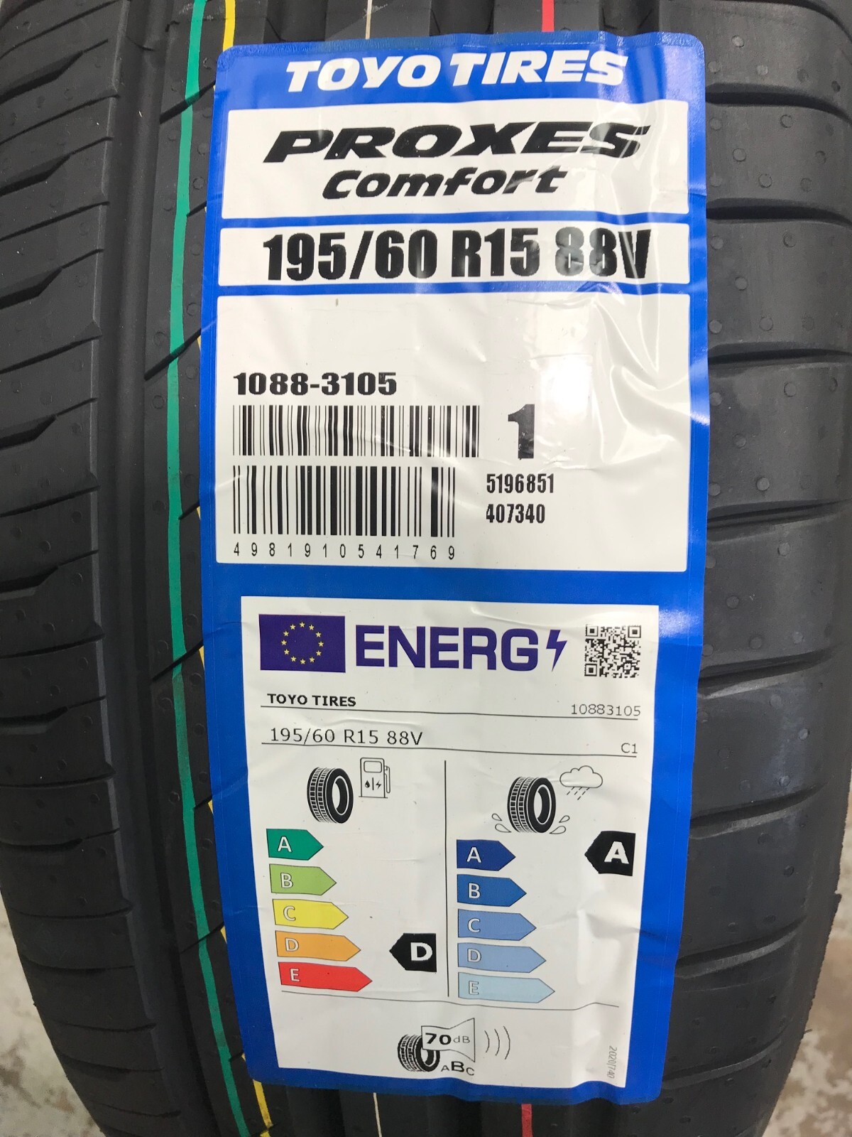 X2 195 60 15 TOYO PROXES COMFORT AMAZING C,A RATED QUALITY TYRES 195 ...