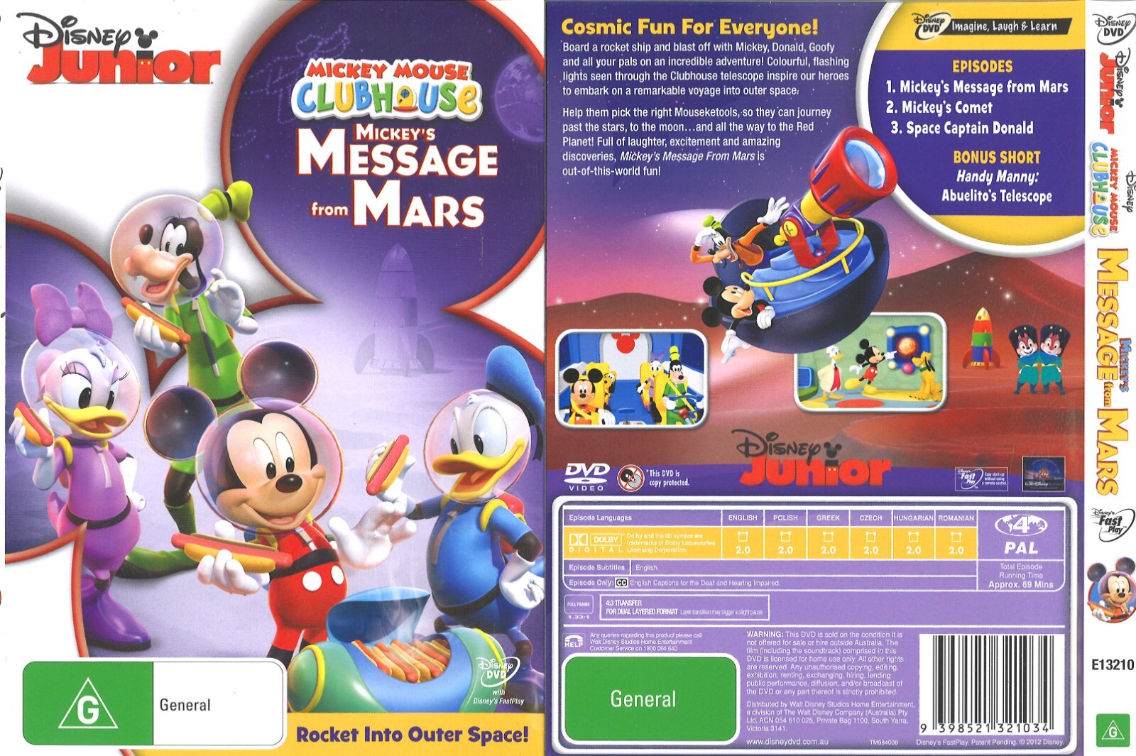 Mickey Mouse Clubhouse - Mickey's Message From Mars (DVD, 2010) for ...