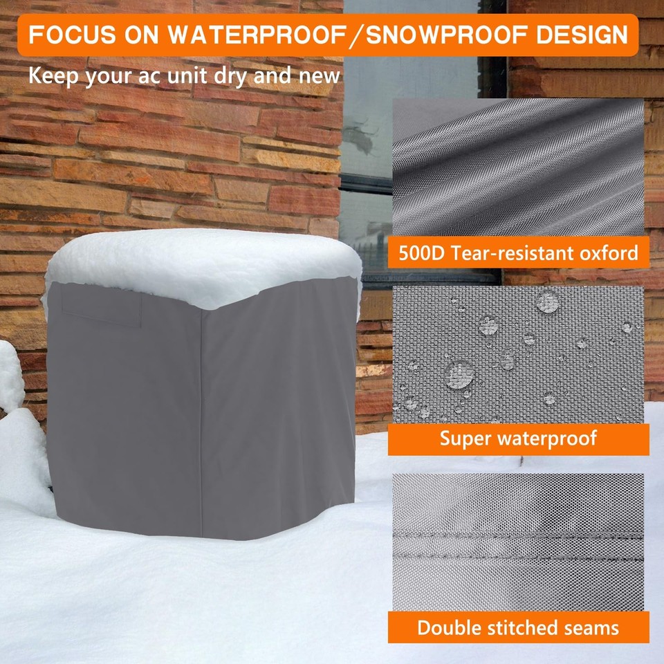 Air Conditioner Cover Heavy Duty Waterproof Durable for Outdoor Elastic ...