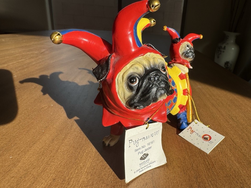 PUG-NACIOUS 16161 - PUG JESTER FIGURINE / WESTLAND GIFTWARE 2009 ...