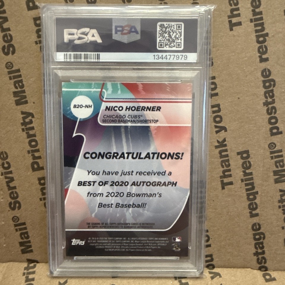 2020 Bowman's Best Best of 2020 Autograph Nico Hoerner #B20-NH (AU, RC ...