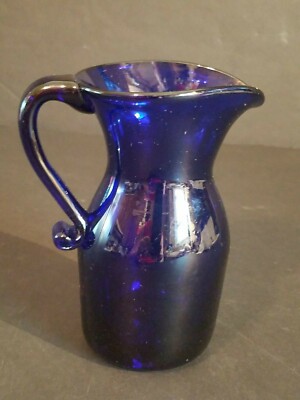 Pairpoint Cobalt Blue Glass Small Footed Creamer Pitcher 5" | eBay