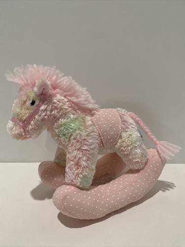 Aurora Baby Girl Pink Rocking Horse Soft Plush Stuffed Animal Toy 7 ...