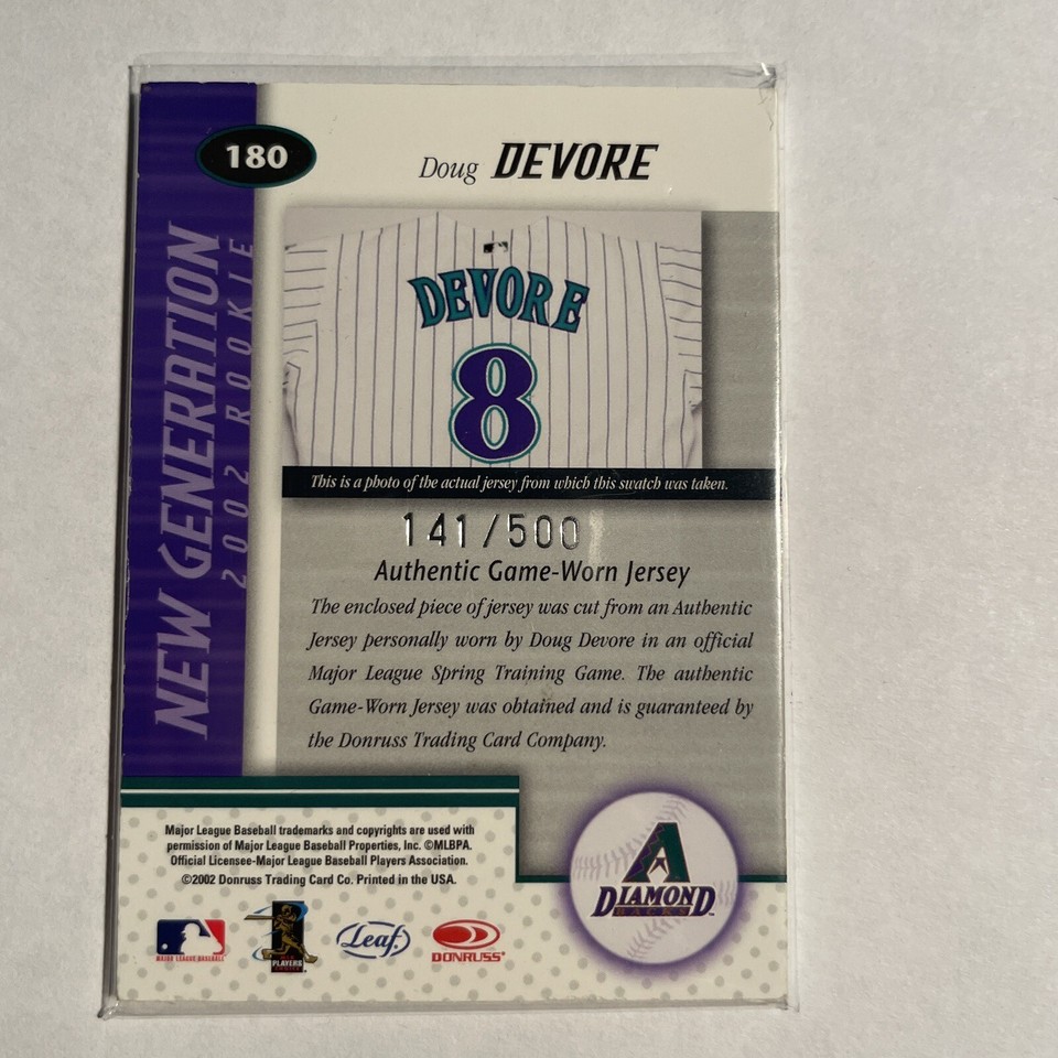 2002 Leaf Certified New Generation Rookie /500 Doug DeVore #180 Rookie RC Jersey | eBay