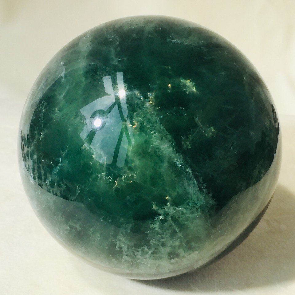 772g Large Clear Green Fluorite Quartz Crystal Sphere Genius Stone ...
