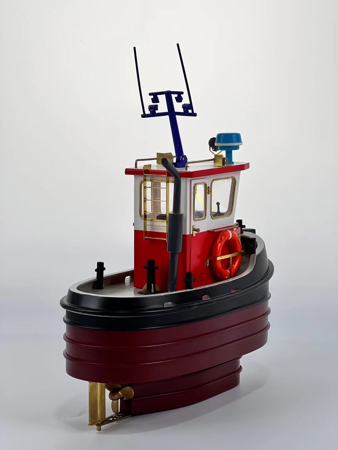 Harbor Micro Tug Boat M5 1:18 220mm 8.6" Wooden Model Ship Kit RC Model ...