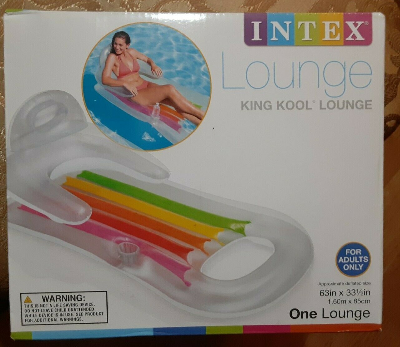 **NEW** INTEX KING KOOL INFLATABLE POOL LOUNGE FLOAT WITH HEADREST ...