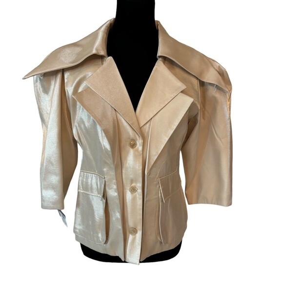 Metallic Sheen Belted Jacket | eBay