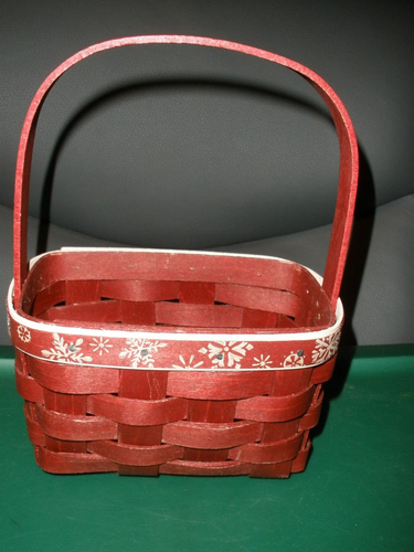 Longaberger Falling Snow Red Gift Basket w/ SnowFlake Trim (YS3) | eBay