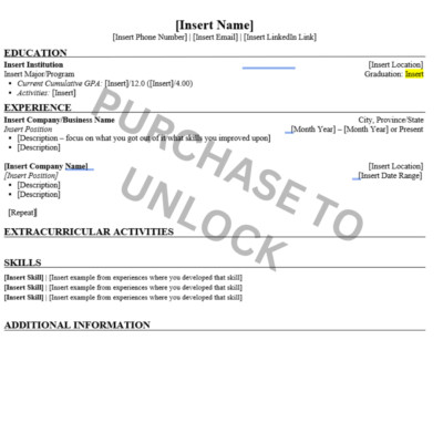 Modern & Professional Resume Template – Perfect for Students and Job ...