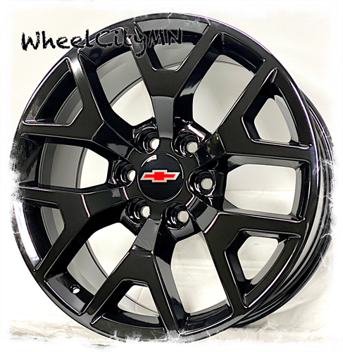 20 x9" gloss black 2016 GMC Denali Y OE replica rims Chevy Silverado ...