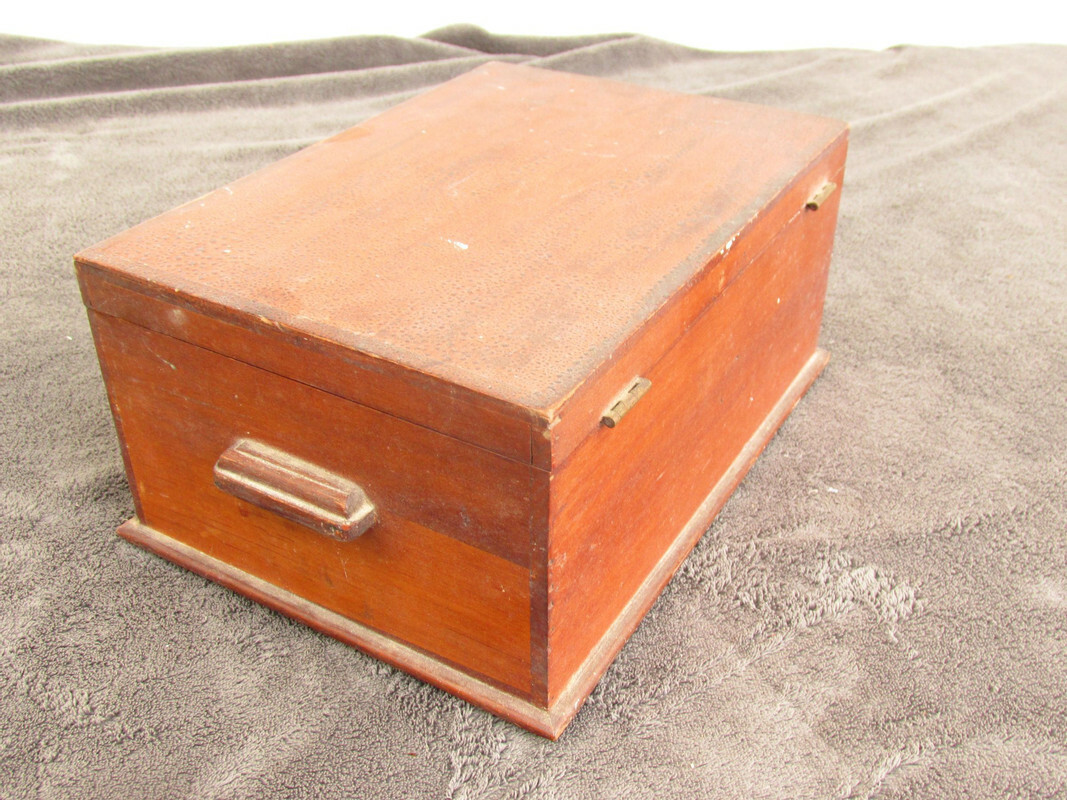Wooden Box 2 Drawer Chest Cask Old Jewelry Desk Elegant Design Gift ...