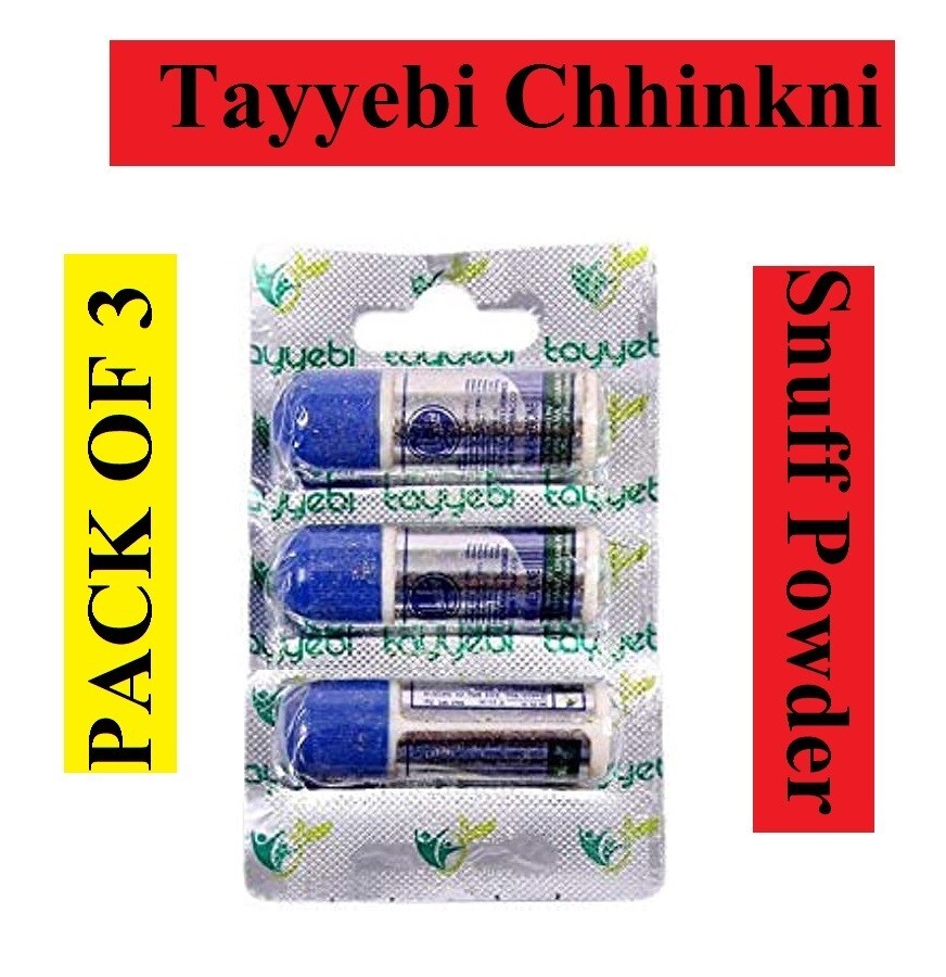 Pack Of 3 Tayyebi Chhinkni Snuff Powder for Cold, Headache & Drowsiness ...