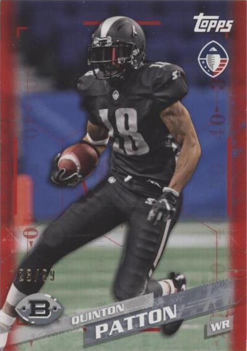 2019 Topps Alliance of American Football - Quinton Patton #4 Red /99 ...
