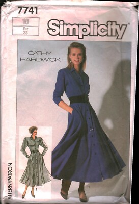 7741 Vintage Simplicity SEWING Pattern Misses 1980s Easy to Sew Dress ...