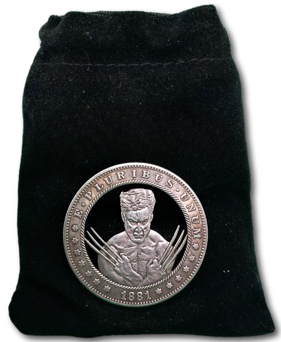 Hand Cut Hobo Coin Dollar Wolverine Hero DC Comic Wolf Man Art Hobo ...