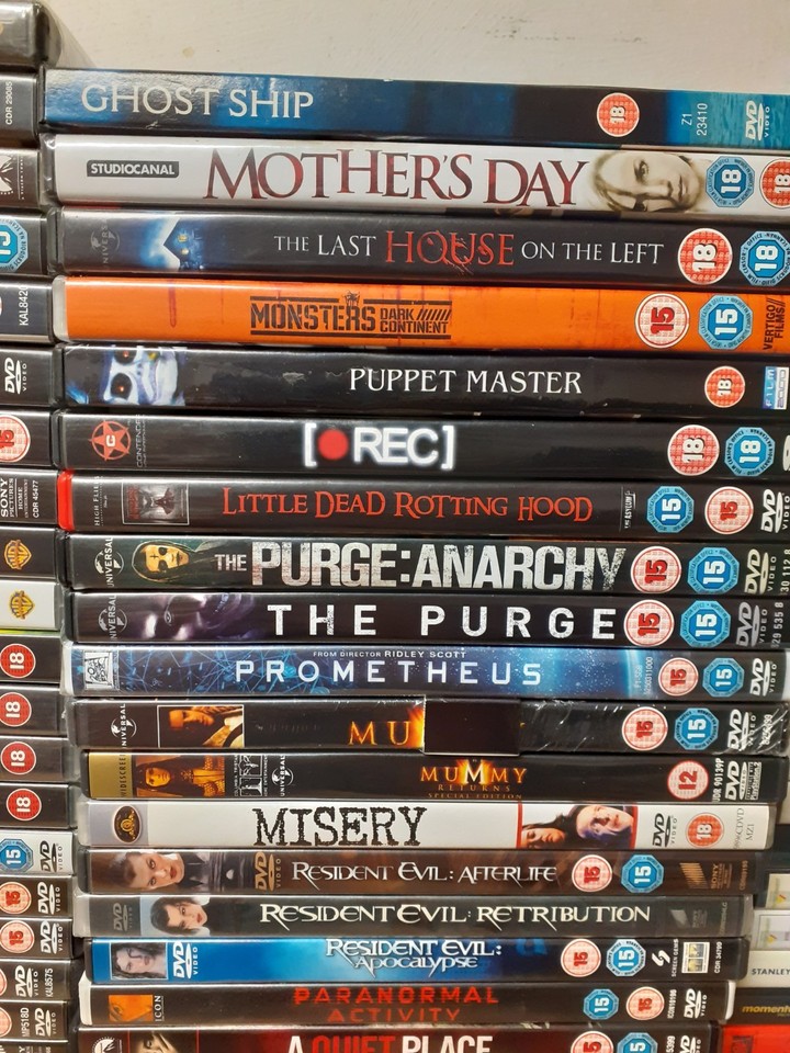 Big Job Lot Horror DVD Bundle (102 Films + 2 Series) Saw 1-6, Stephen ...