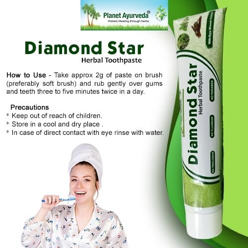 3 X Planet Ayurveda Toothpaste Diamond Star Herbal Toothpaste Free Ship ...