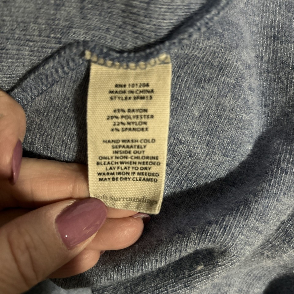 Soft Surroundings Dress Womens Petite XL Blue Ribbed Knit Bias Maxi ...