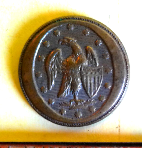 WAR OF 1812-14 BRASS EAGLE BUTTON WITH SHILD, NICKEL SIZE | eBay