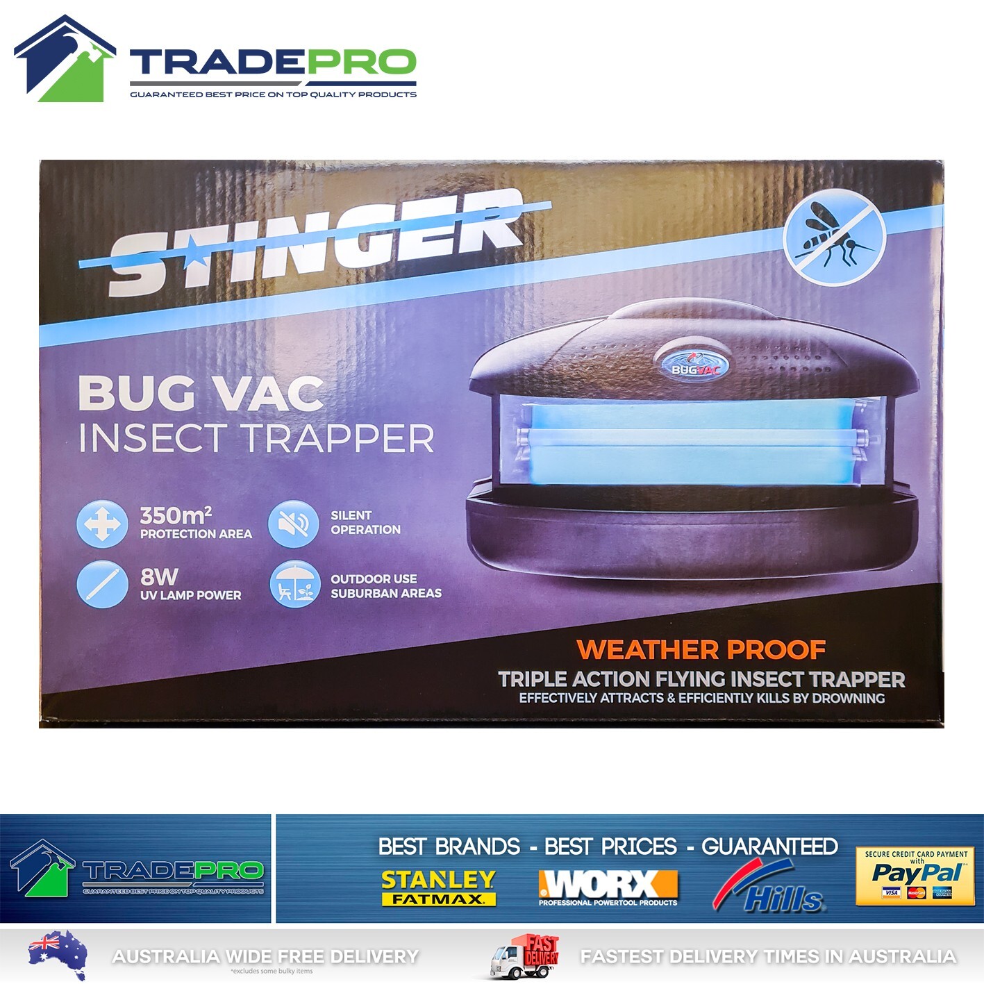 Bug Zapper Vac Ultimate® Killer Insect Mozzies Mosquitoes Moths Midges ...