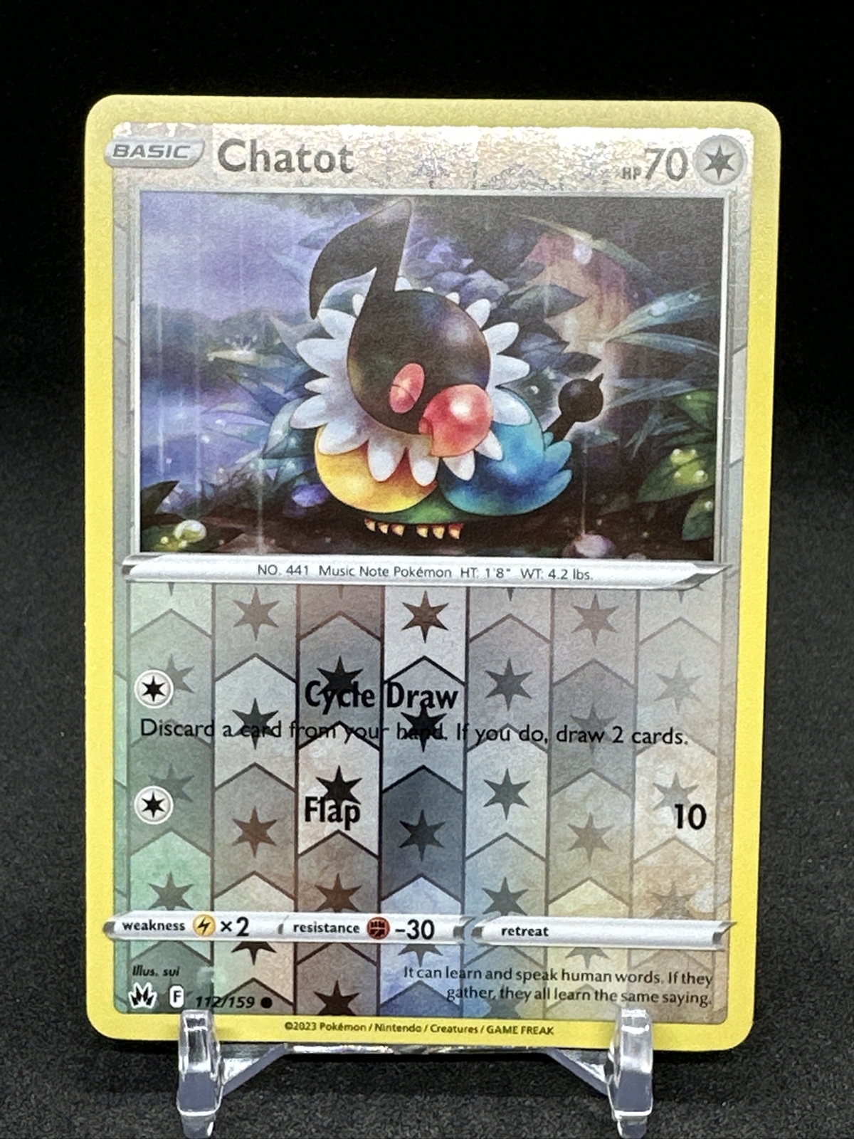 CHATOT 112/159 Reverse Holo Crown Zenith Pokemon TCG Card NM/MINT | eBay