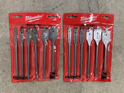 Milwaukee 49-22-0071 6 Pc Flat Spade Paddle Flat Boring Bit Kit - 2 ...