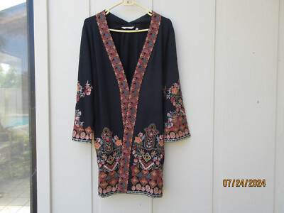 Women's Coat - Black Embroidered - XS - Runs Large | eBay